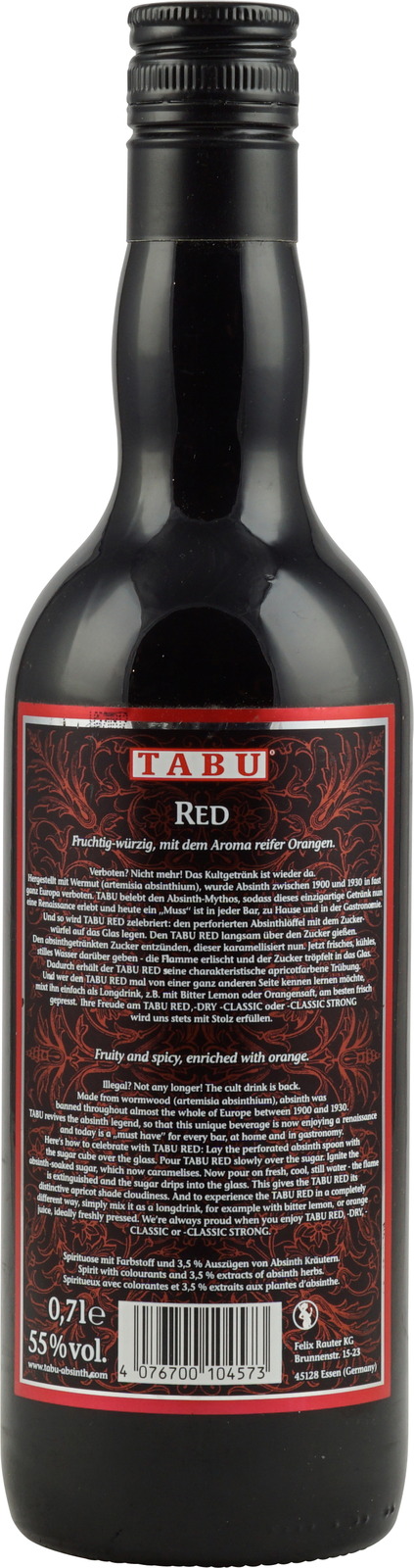 Tabu Absinth Red 0,7 Liter 55% Vol. hier kaufen.