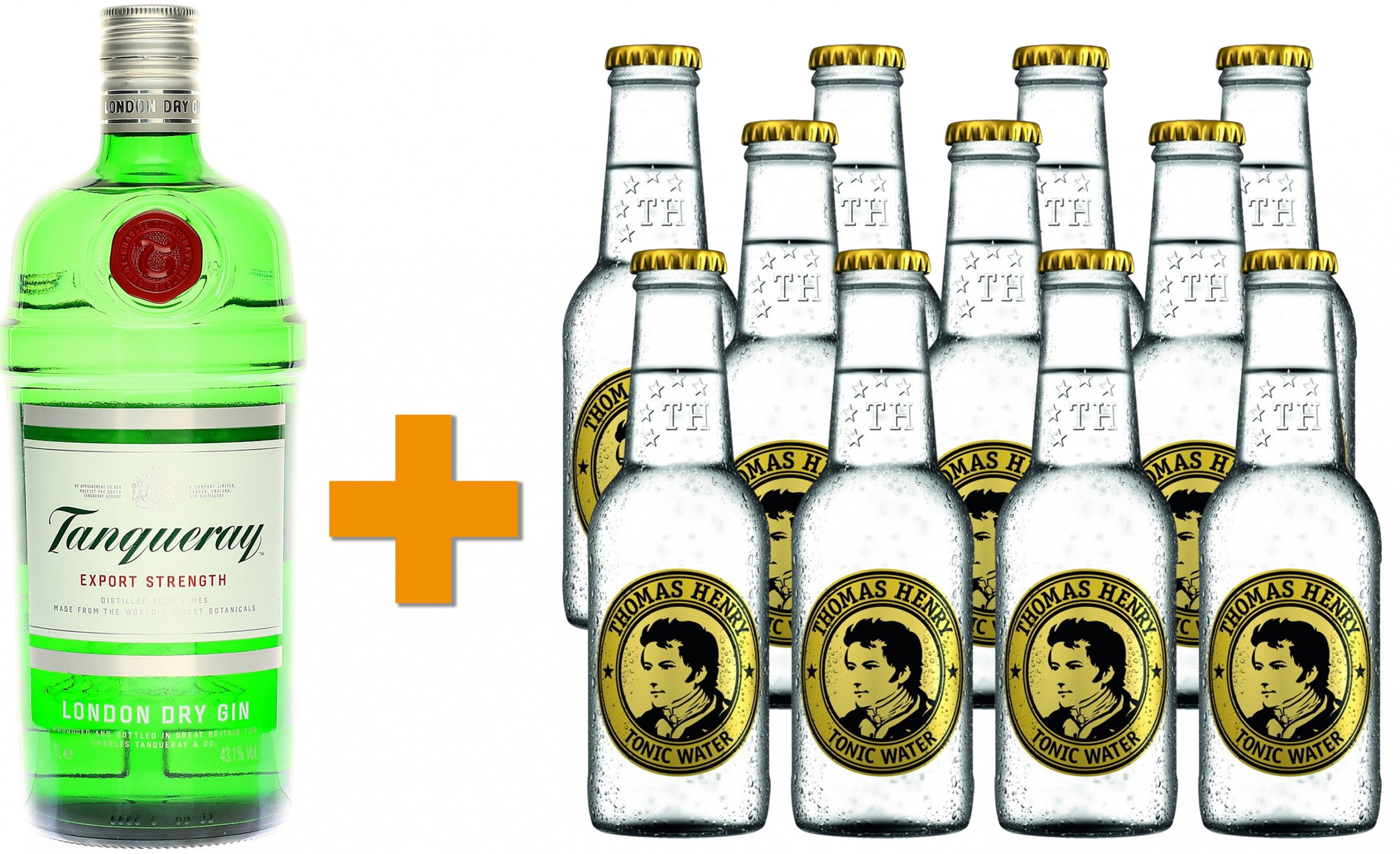 Tanqueray London Dry Gin mit 12x Thomas Hendry Tonic