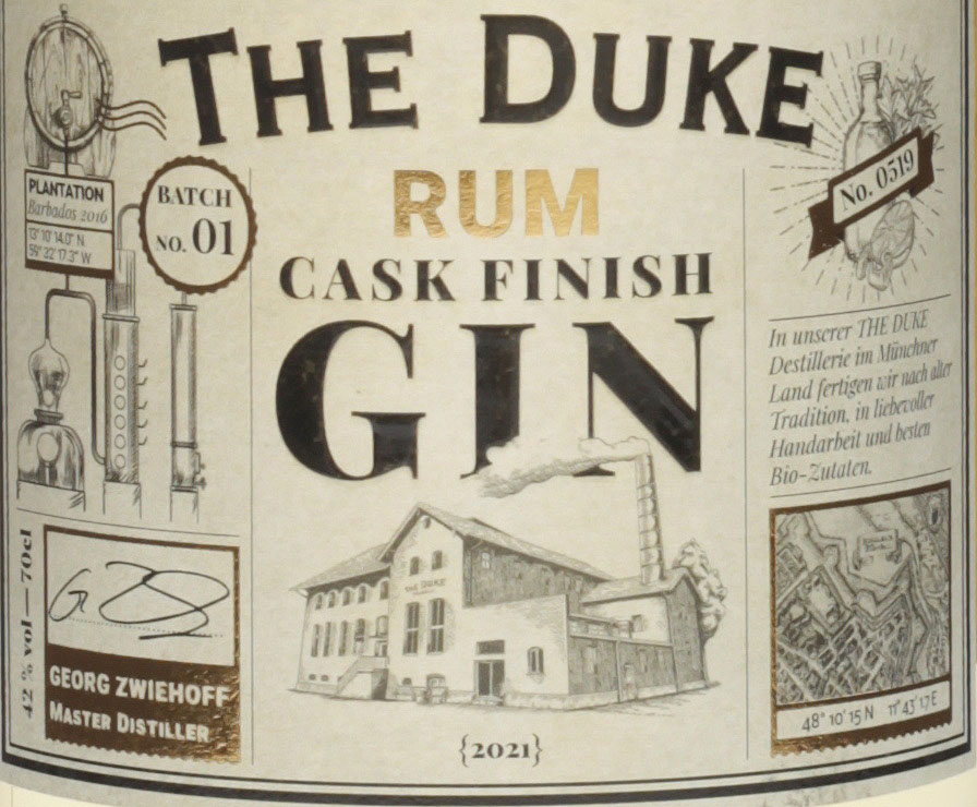 The Duke Rum Cask Finish Gin 0,7 Liter 42 % Vol. im Sho