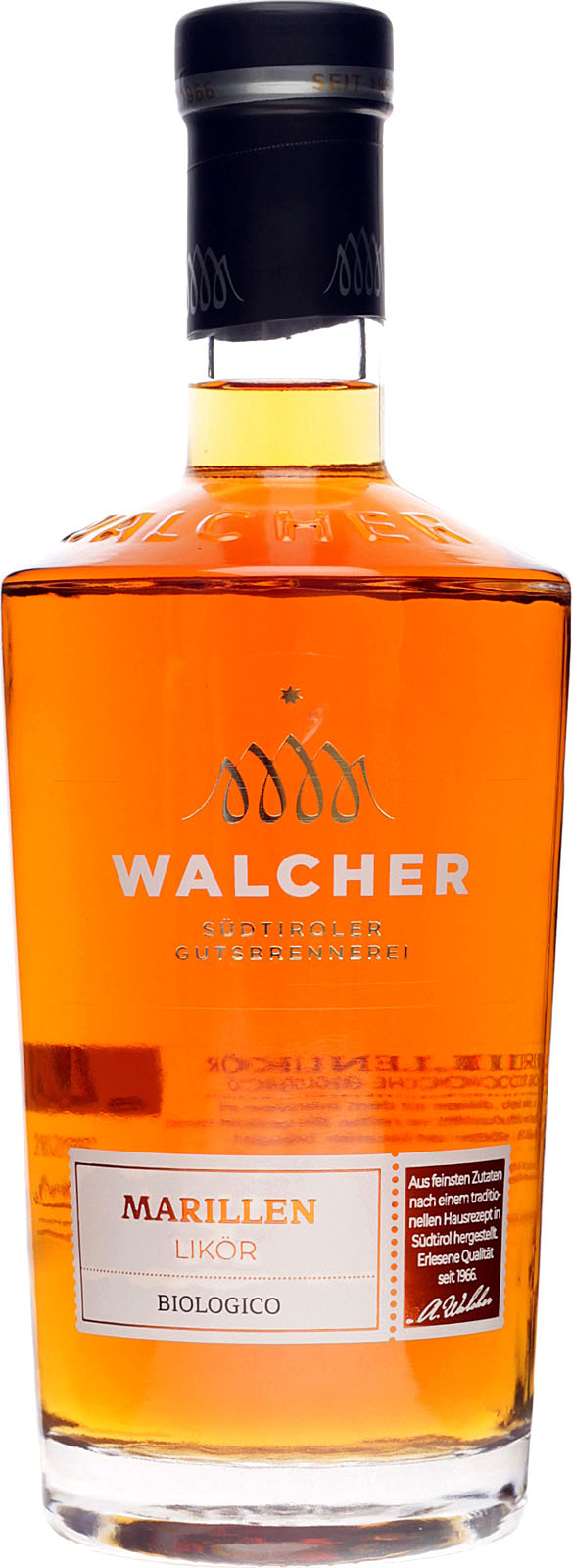 Walcher Bio Marillenlikör 700 ml aus italienischen Mari