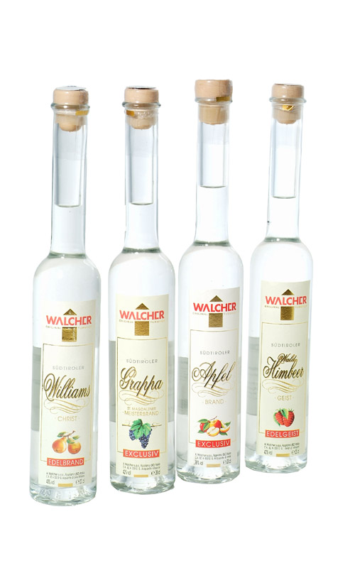 Walcher Probierset Grappa, Williams Birne, Apfel, Himb